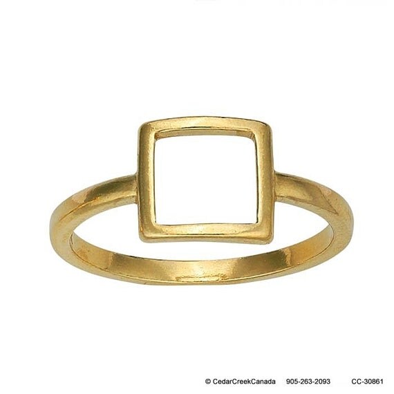 Open Square 14K Yellow Gold Ring by CedarCreekCanada