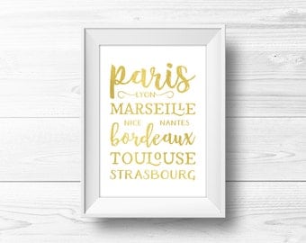Unique french words art related items | Etsy