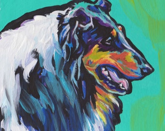 Collie dog art | Etsy