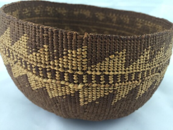 Native American Basket Hupa Woven Basket Antique Primitive