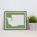 Washington State Map Custom Personalized Heart Print I Love