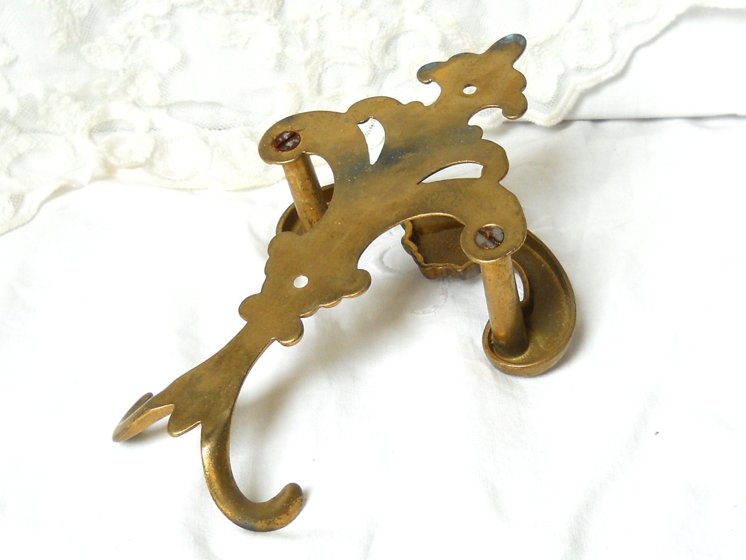 1 Large Vintage Brass Coat Hook Vintage Brass Coat Hanger