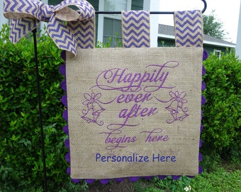 Custom Burlap Garden Flag Love God Sweet by sewgoddesscreations