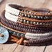 Boho Stack Leather Wrap Bracelet 5X wrap Bohemian