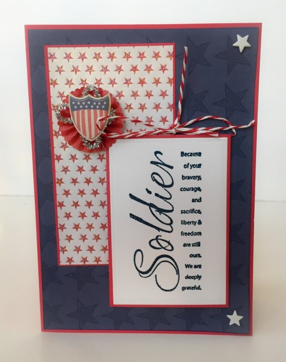 Handmade Military Card Solider Card Patriotic Card Military