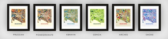Melbourne Map Print Full Color Map Poster