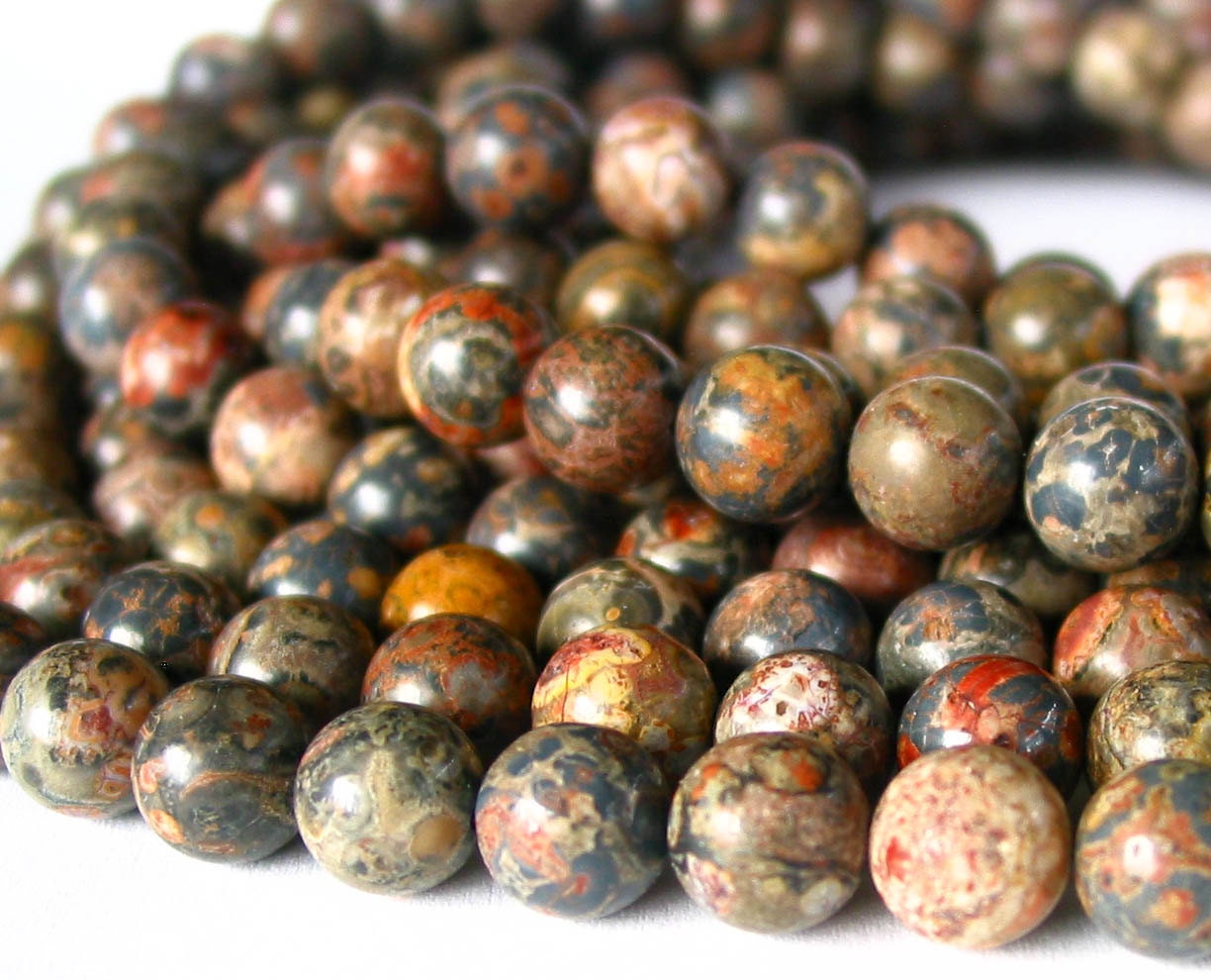 15 8mm 10mm 12mm Red Leopard Skin Jasper Natural Color