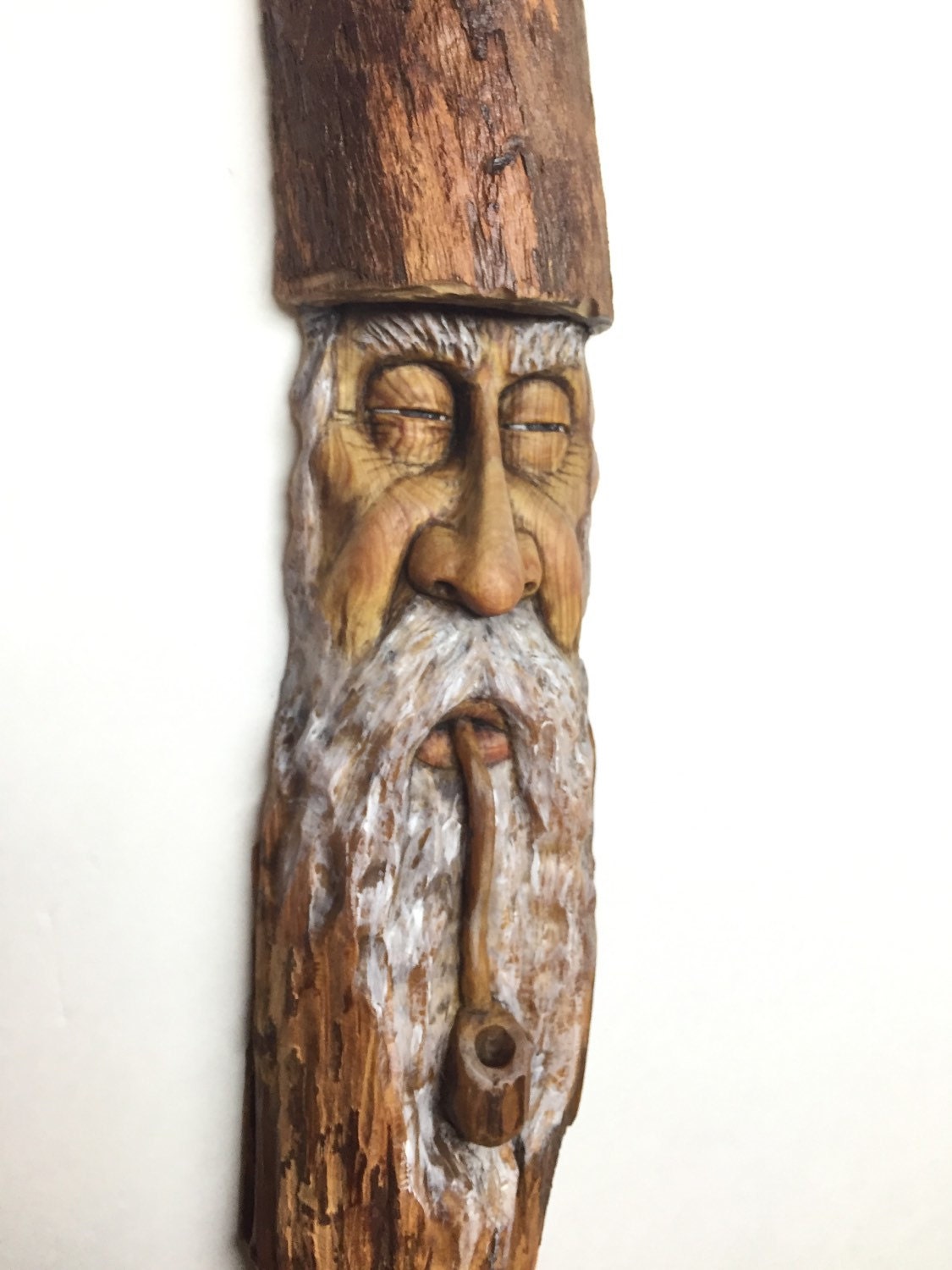 Wizard Wood Spirit Wood Carving Old Man Hand by JoshCarteArt
