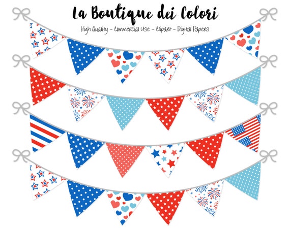 Fourth Of July Bunting Clip Art