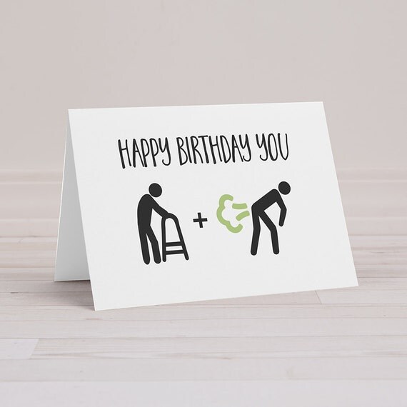 Funny Birthday Card Rude Birthday Card Funny Greeting Card