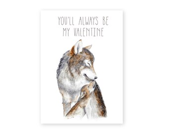 Wolf greeting card | Etsy
