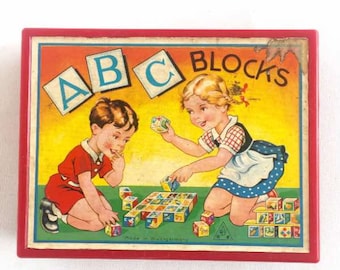 Vintage toy blocks | Etsy