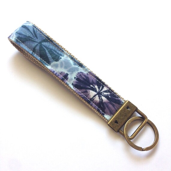Wristlet Key Fob Japanese key fob blue green by SmithjackJapan