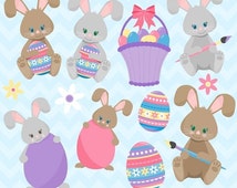 Popular items for clipart easter bunny on Etsy