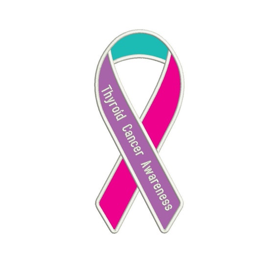 Thyroid Cancer Awareness Ribbon Machine Embroidery Digitized