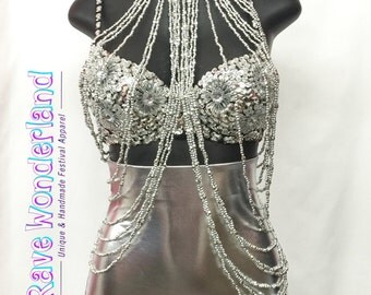 Unique silver body chain related items | Etsy