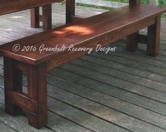 Dark wood bench | Etsy