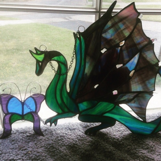 Handmade Fantasy and Pagan Stained Glass Art by AZStainedGlassLLC