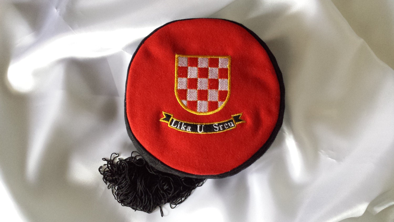 Licka kapa Kicanka Traditional Croatian Cap from Lika