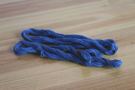 Shibori Indigo Cotton Thread/ Yarn Natural hand dye/ by Thealese