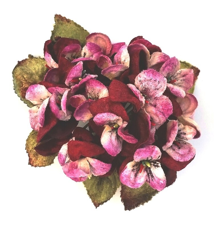 velvet flowers. velvet flower posy. velvet by MissRoseSisterViolet