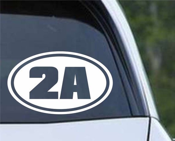 2A 2nd Amendment Euro Oval Die Cut Vinyl Decal Sticker