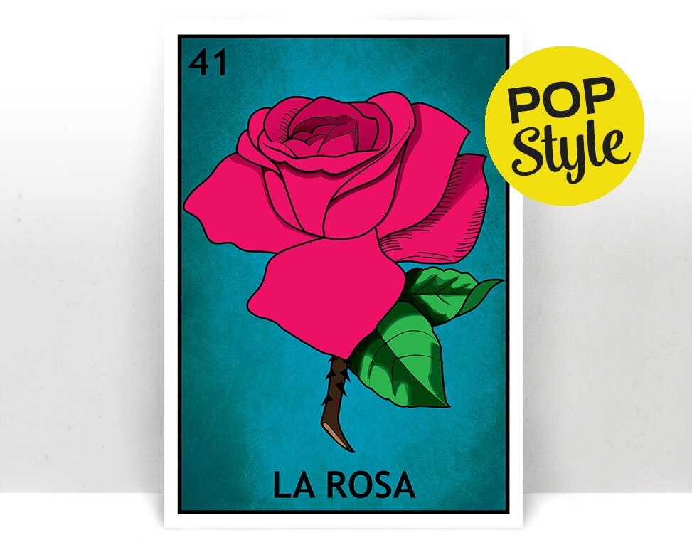 La Rosa Loteria Card The Rose Mexican bingo Art Print