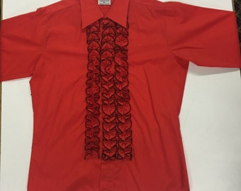 Ruffled tuxedo shirt | Etsy