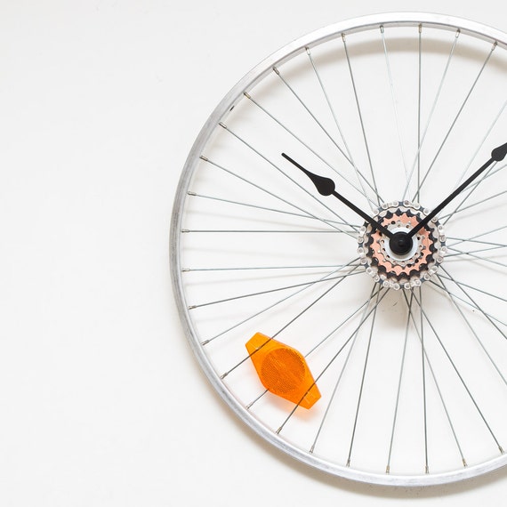 Bicycle Wheel Clock Bicycle Wall Clock Large Wall by ClockLight