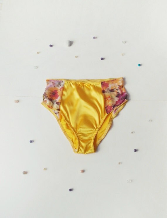 Bright Satin Lingerie Yellow Satin Knickers With By Bonboneva
