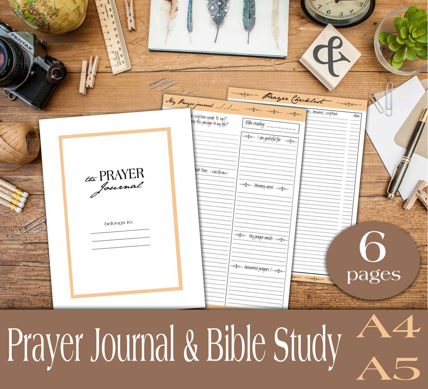 Prayer journal bible study christian planner daily by InArtPrints