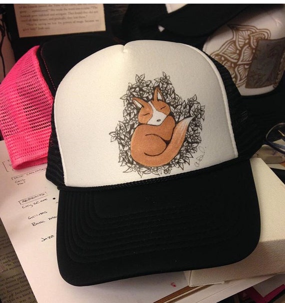 Little fox trucker hat by PensOfWhimsy on Etsy