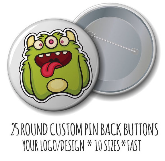 Custom Round Buttons 25 Logo Buttons Pin Back buttons