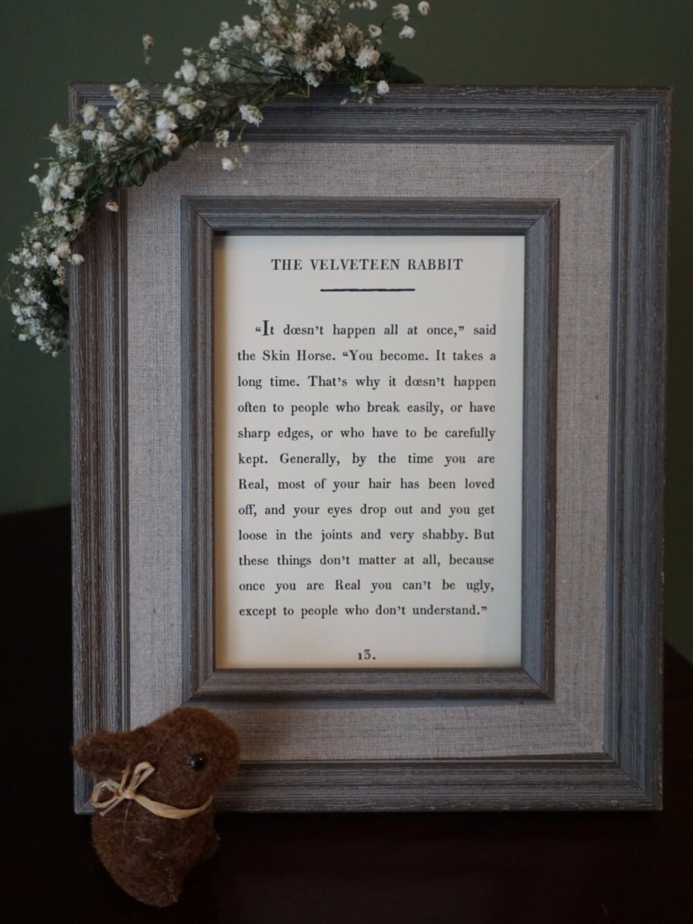 Medium Velveteen Rabbit Becoming Real Quote