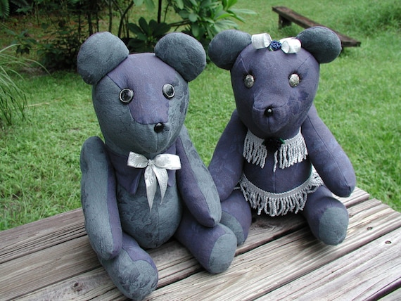 Blue Teddy Bears Personalized Teddy Bear Couples Keepsake