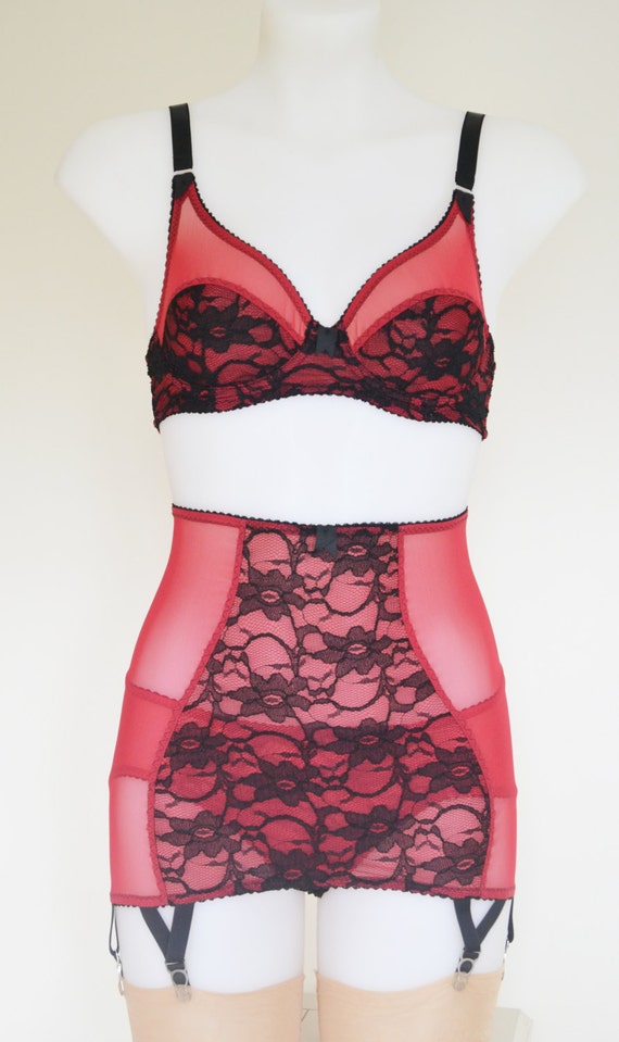 Longline Girdle Open Bottom Roll On Vintage Style Black