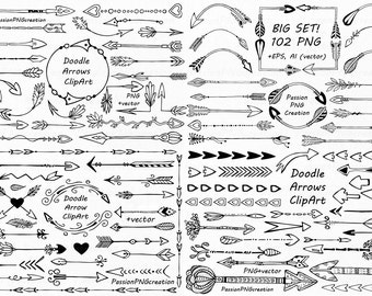 BIG SET Doodle Frames clipart Square and round Frames