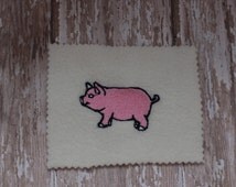 Unique pig embroidery related items | Etsy