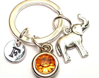 Items similar to Elephant keychain, Elephant keyring, Indian Elephant ...