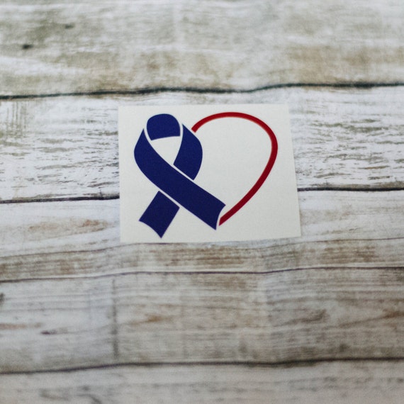 Awareness Ribbon Half Heart Decal / Monogram sticker / yet