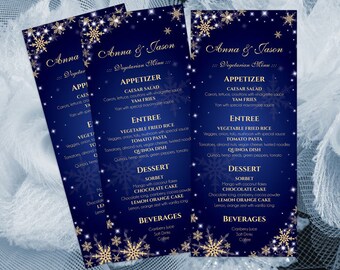 Royal blue menu | Etsy