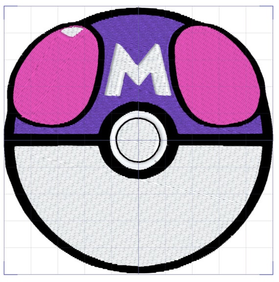 Master Ball Pokemon Embroidery Design