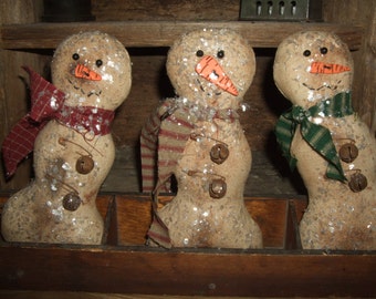 Folk art snowman | Etsy