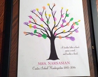 teacher appreciation fingerprint tree diy printable end of