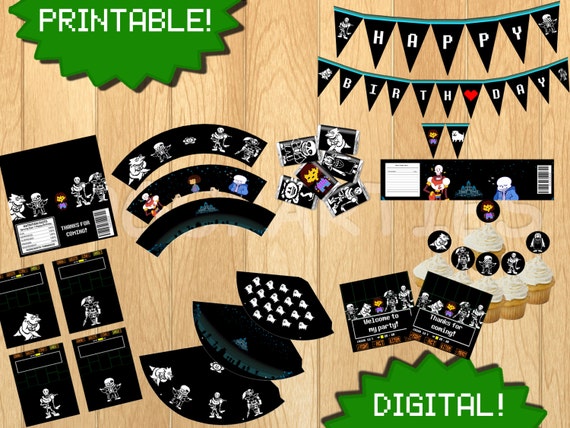 PRINTABLE Undertale Party Pack Includes 9 items by PogoParties