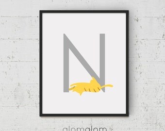 Letter n poster | Etsy