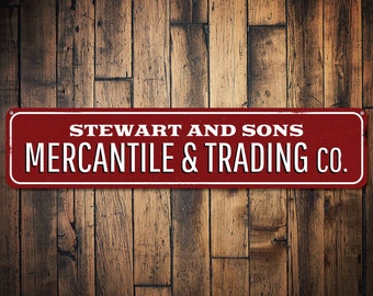 Old Town Mercantile Sign Personalized Dry & Fancy Goods Sign