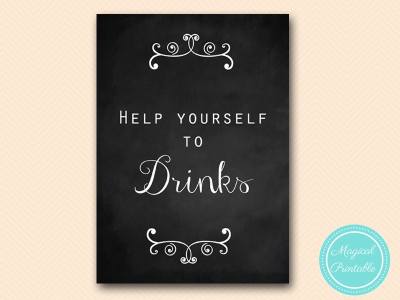 Drinks sign Drink station sign Wedding Sign Welcome Wedding