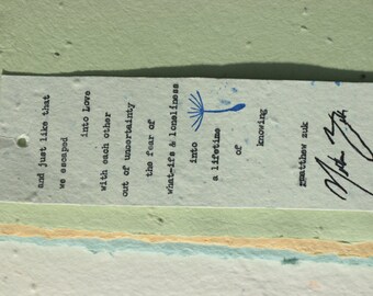 Poem bookmark | Etsy