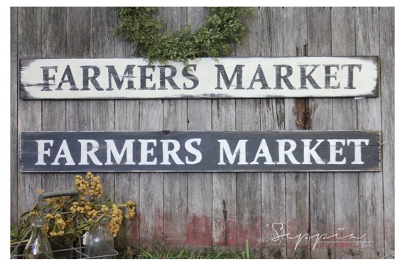 Handpainted Rustic Sign Farmers Market